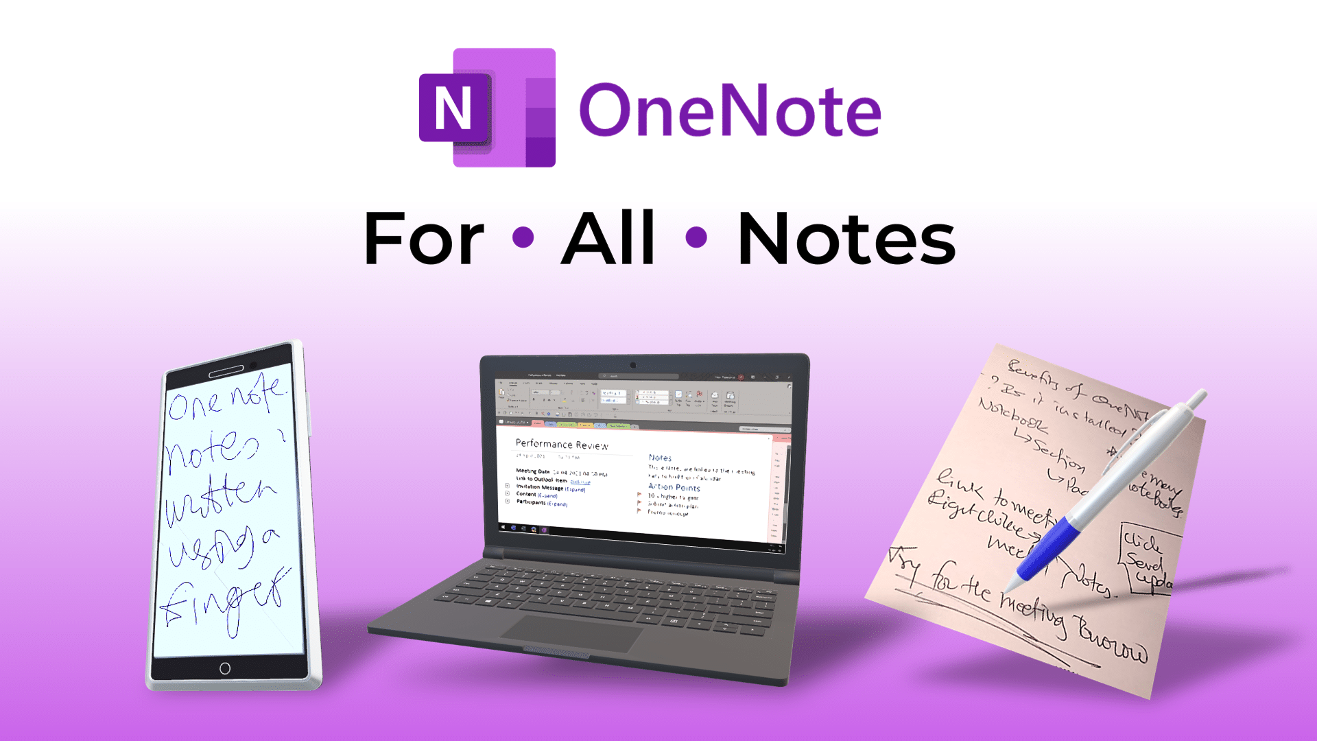 Link meeting notes to meetings using OneNote - desktop, mobile, paper